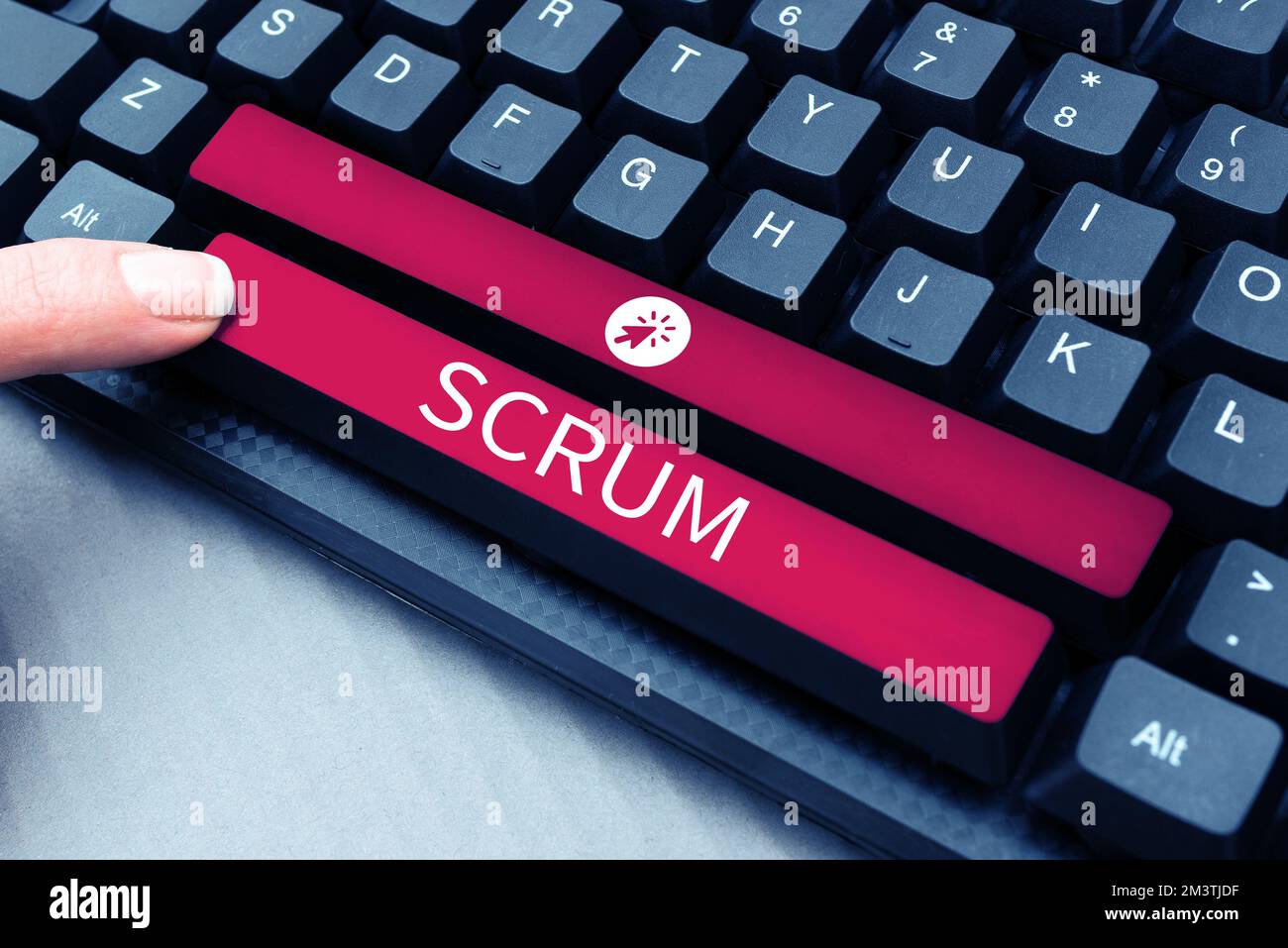 Text showing inspiration Scrum. Business showcase handwriting as distinct from print written ...