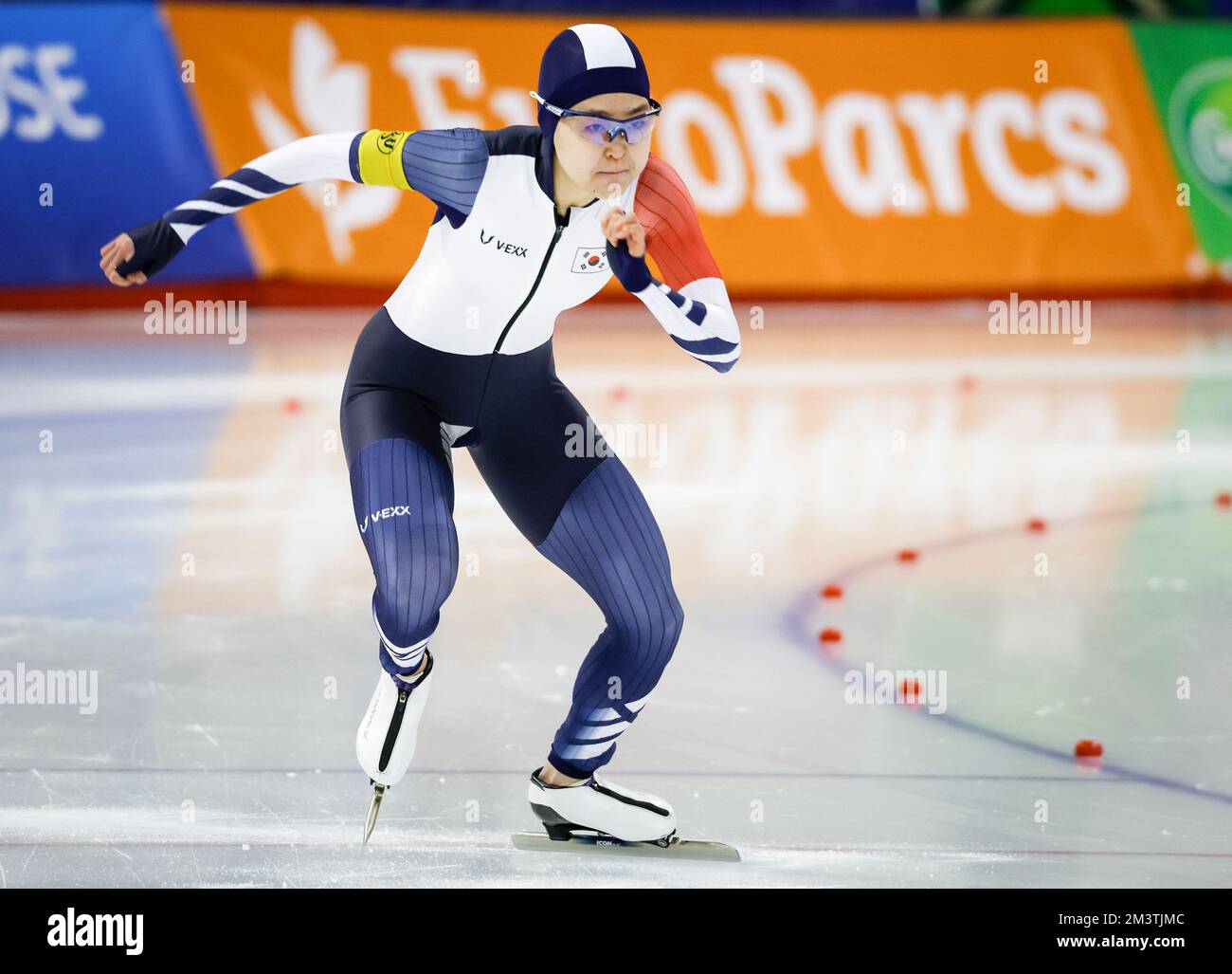 Korea's Min-sun Kim skates during the women's 500-metre competition at ...