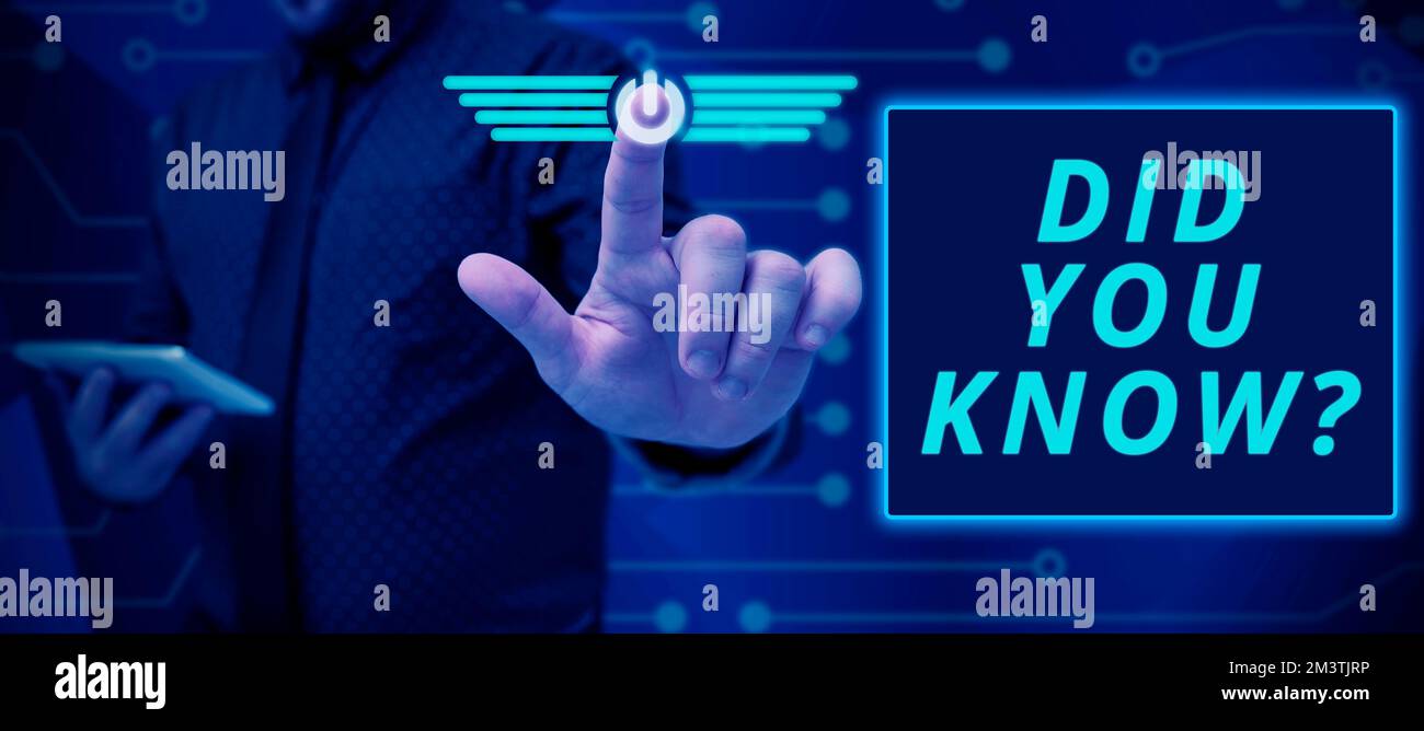 Hand writing sign Did You Know. Internet Concept Fun Facts and Figures ...