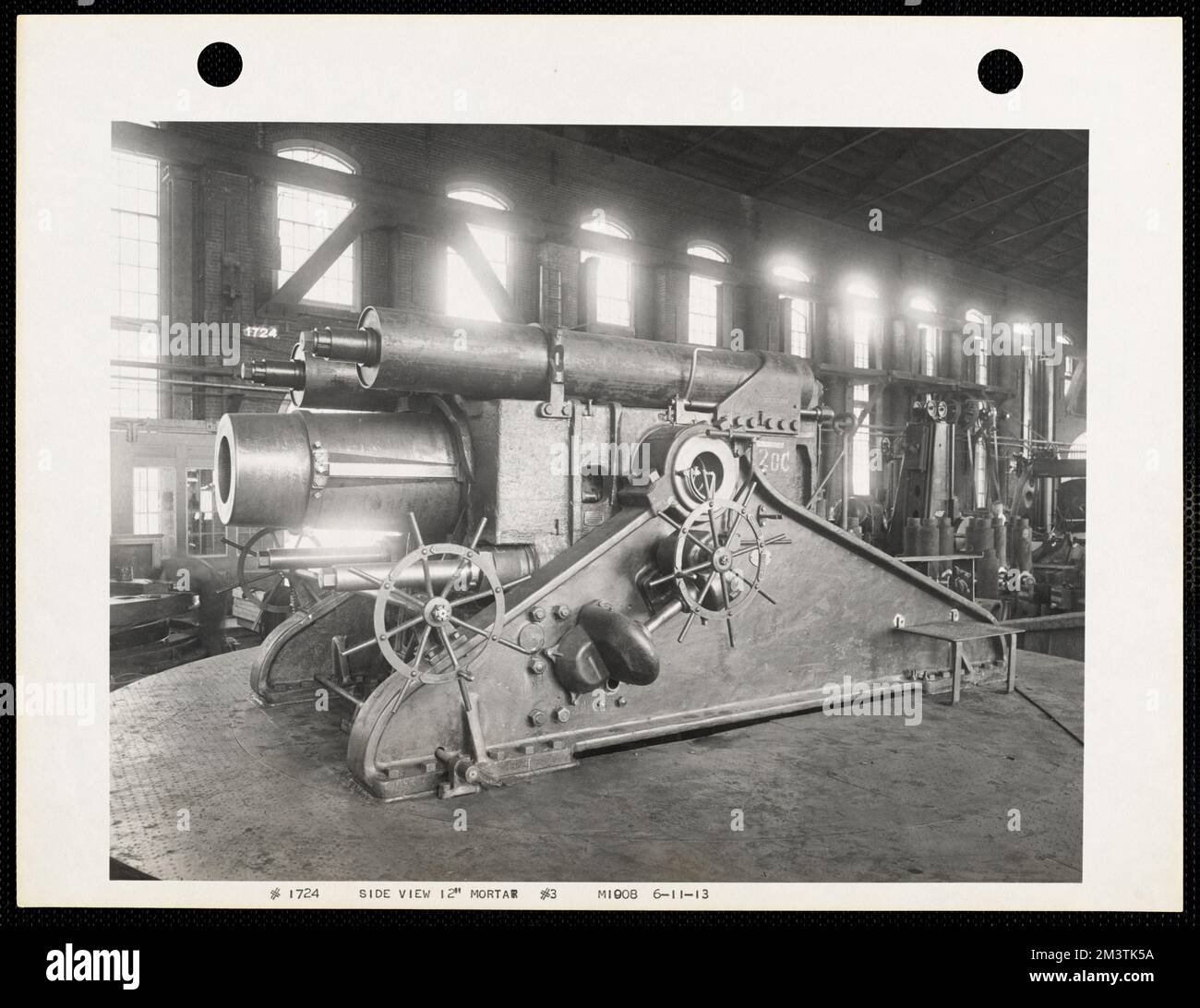 Side view 12' mortar 3 M1908 , Mortars Ordnance, Watertown Arsenal Mass ...