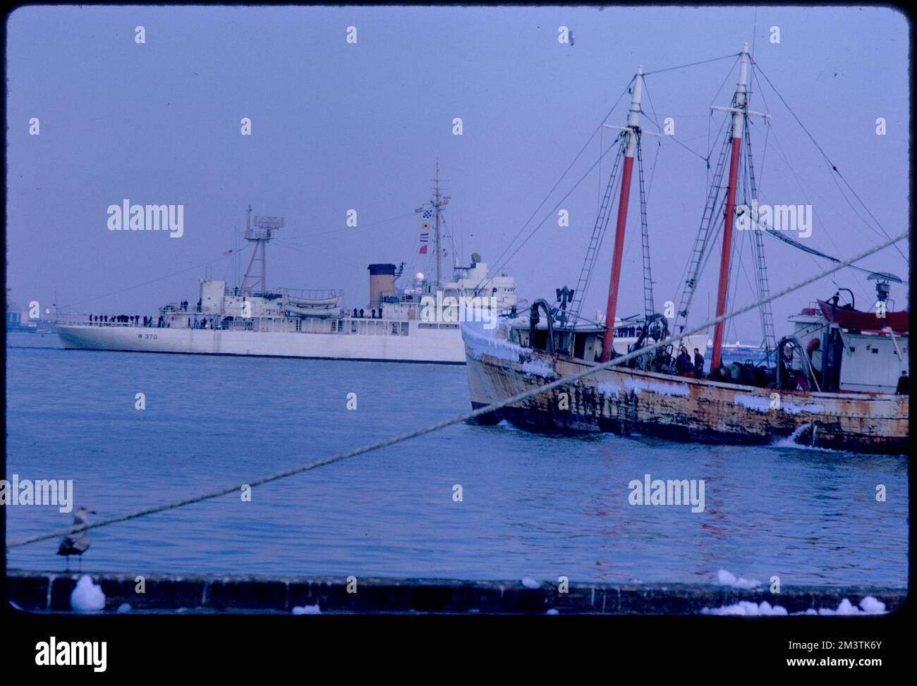 Side view of two ships on water seen from side of boat , Ships, Boat ...