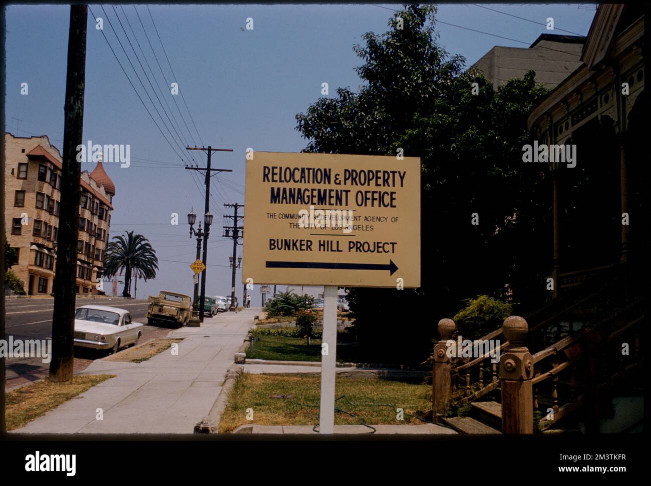 Sign for Bunker Hill Project Relocation & Property Management Office ...