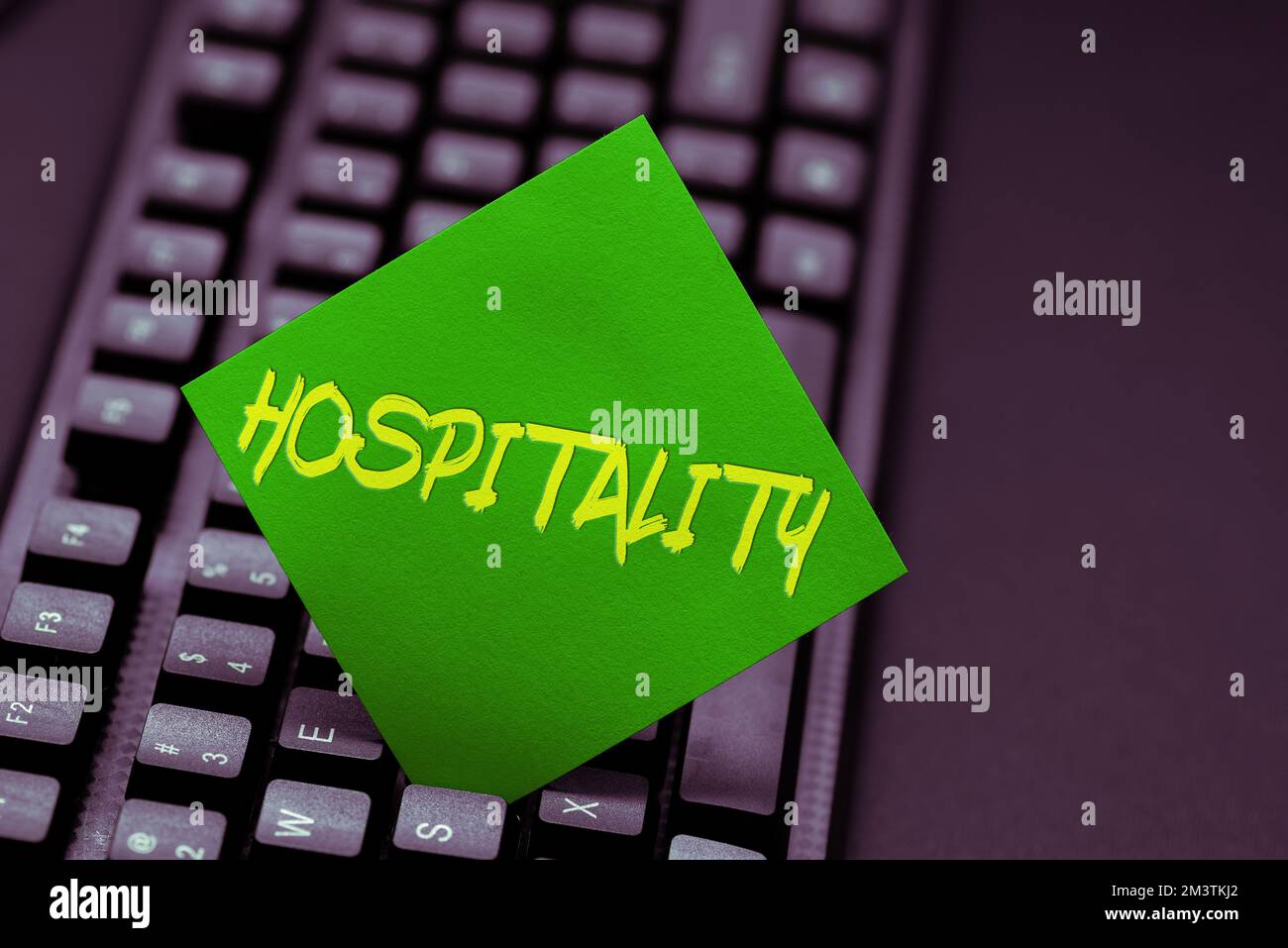 Text caption presenting Hospitality. Word Written on the friendly and ...
