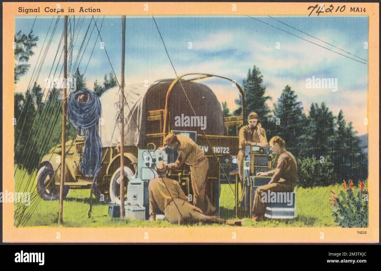 Signal corp in action , Military personnel, Signals, Tichnor Brothers ...