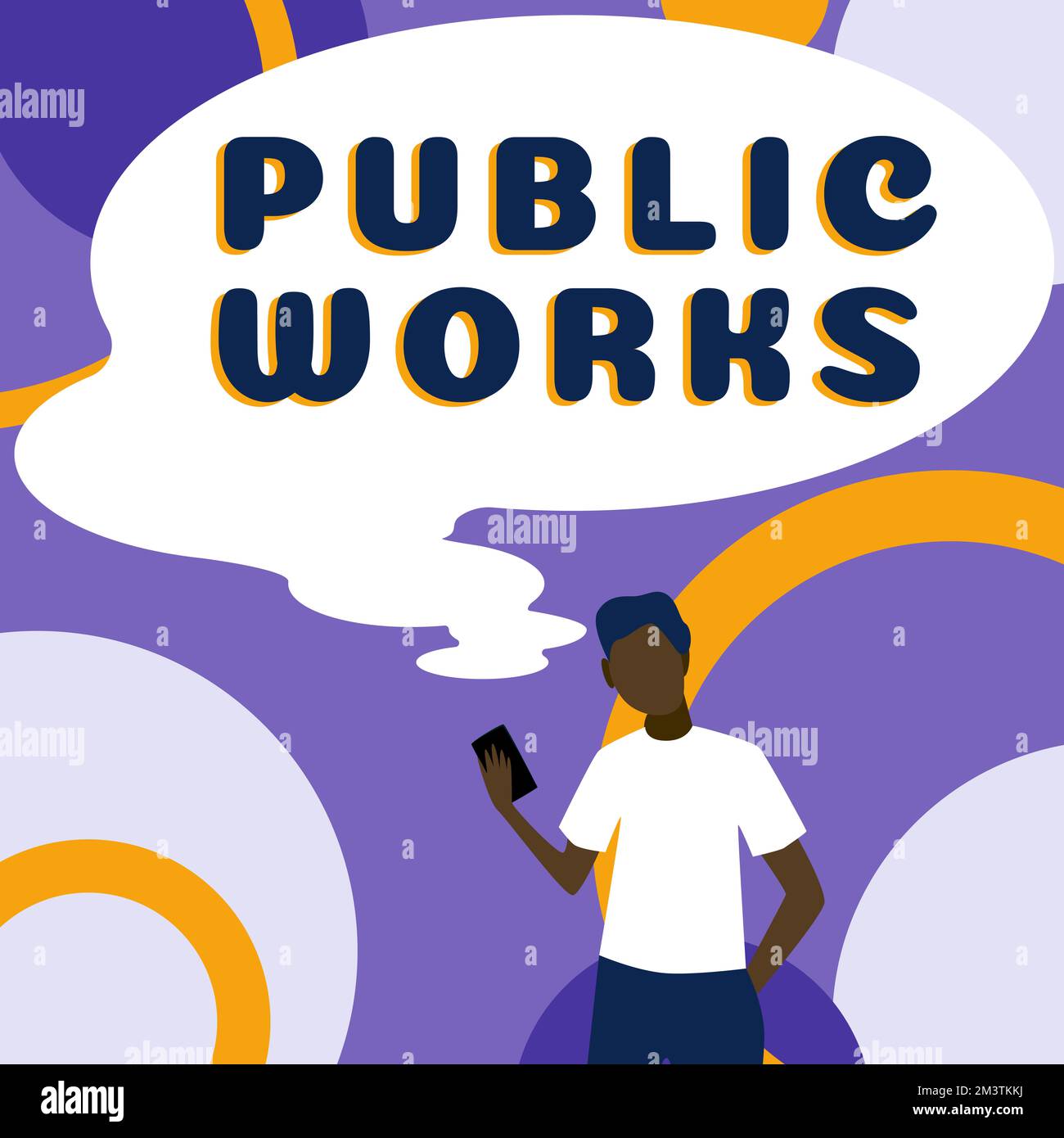 Hand writing sign Public Works. Word Written on Describes the viewing ...