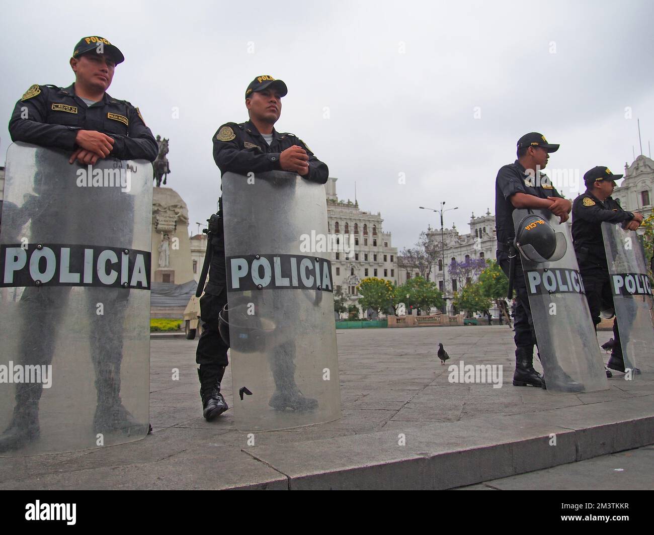 Soldiers and policemen guard the city amid violent protests following ...