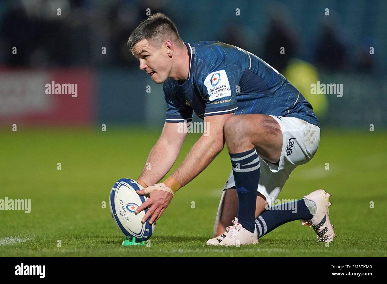 Leinster's Johnny Sexton prepares to kick a conversion during the ...