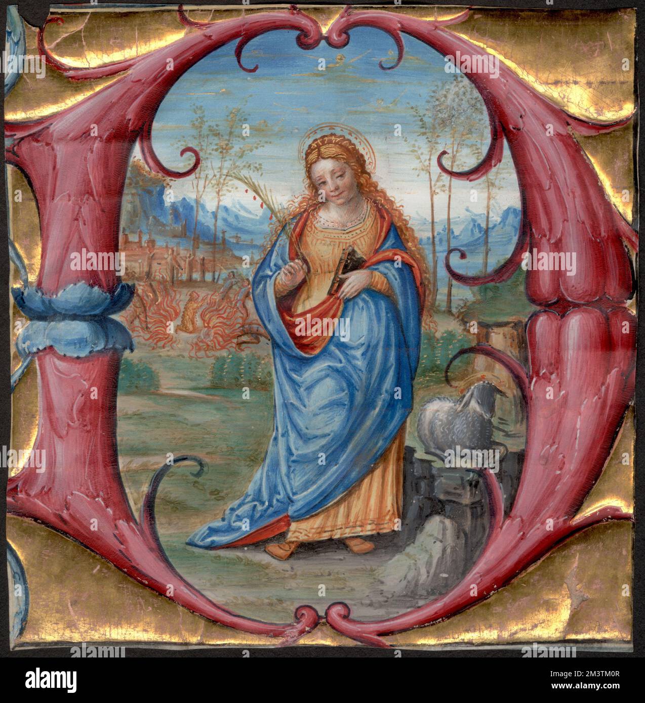 Single initial D cut from a 16-century antiphonal : in Latin ...