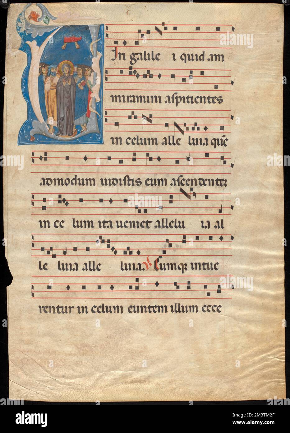 Single leaf from a 13th-century antiphonal : in Latin ,. Medieval and ...