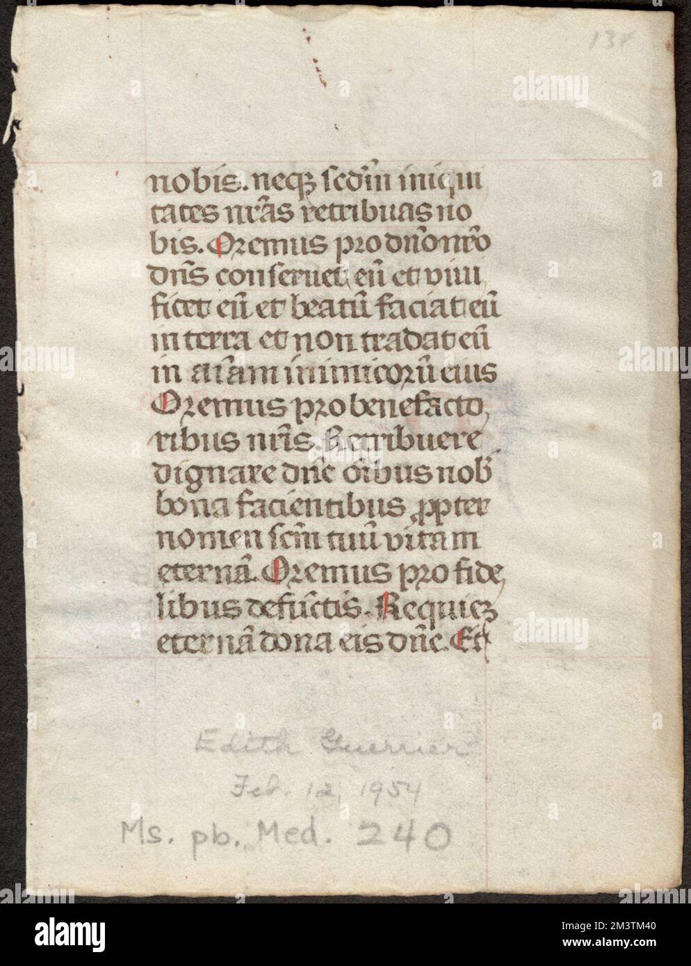 Single leaf from a 15th-century book of hours : in Latin ,. Medieval ...