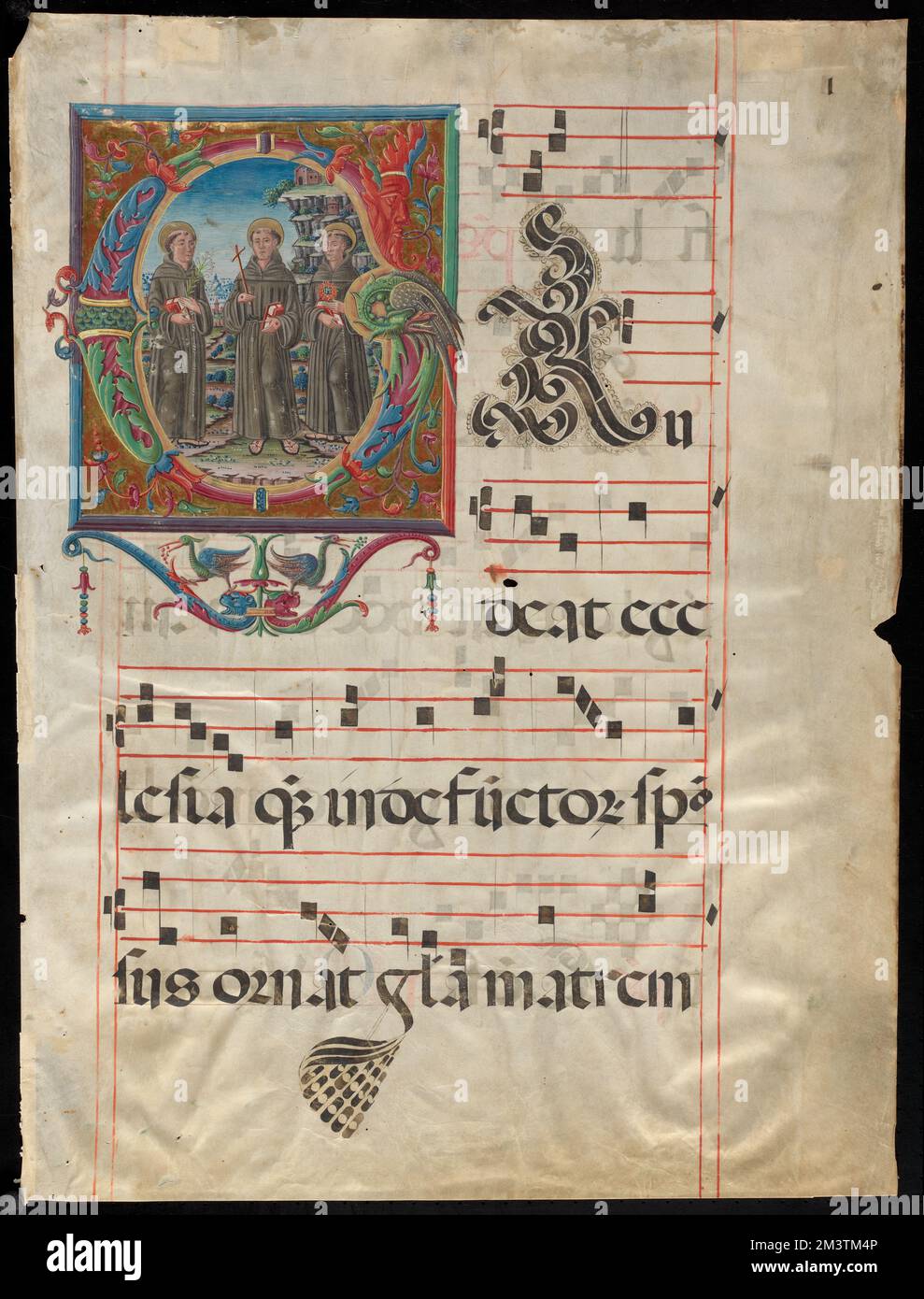 Single leaf from a 15th-century antiphonal : in Latin ,. Medieval and ...