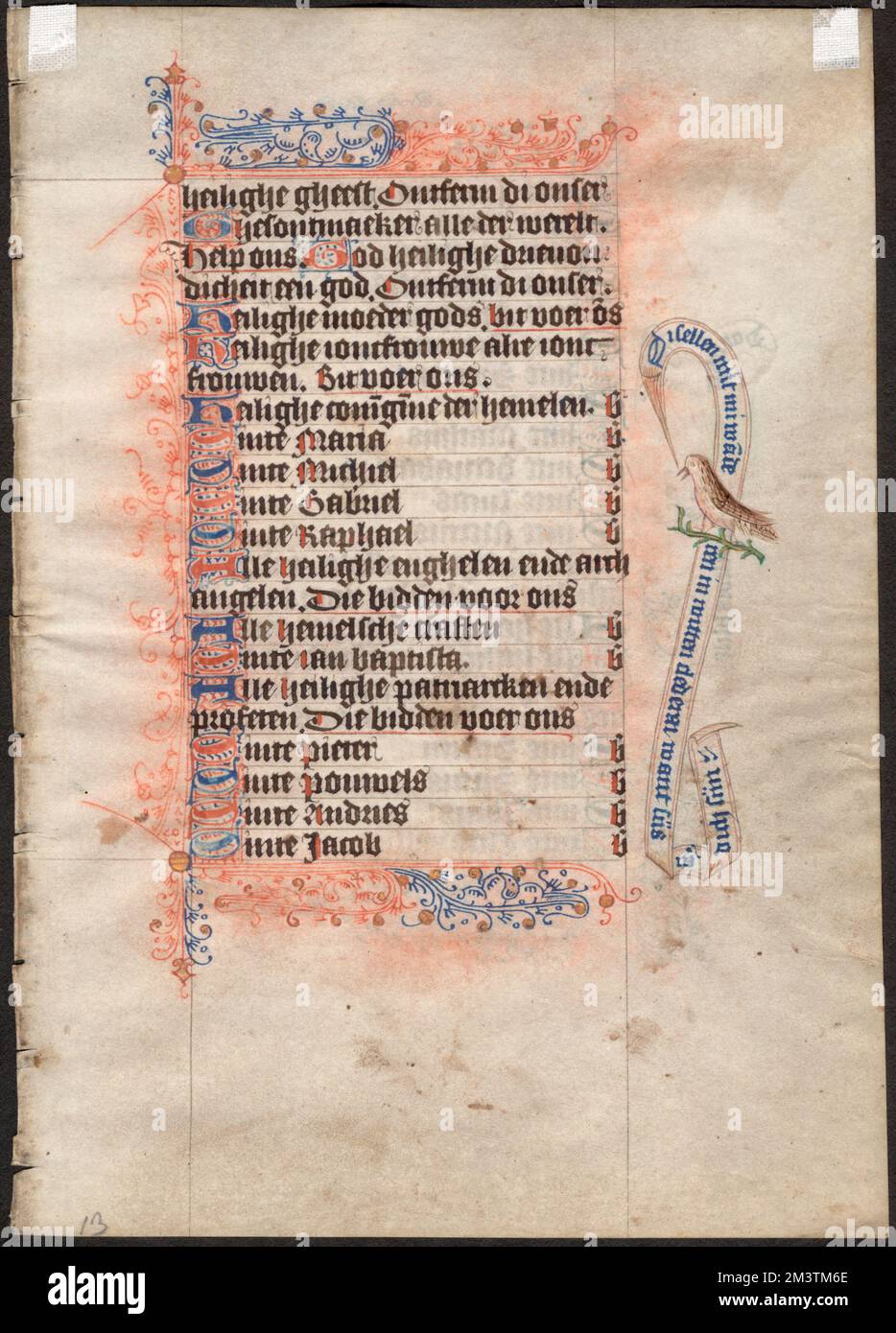 Single leaf from a book of hours : in Flemish ,. Medieval and Early ...