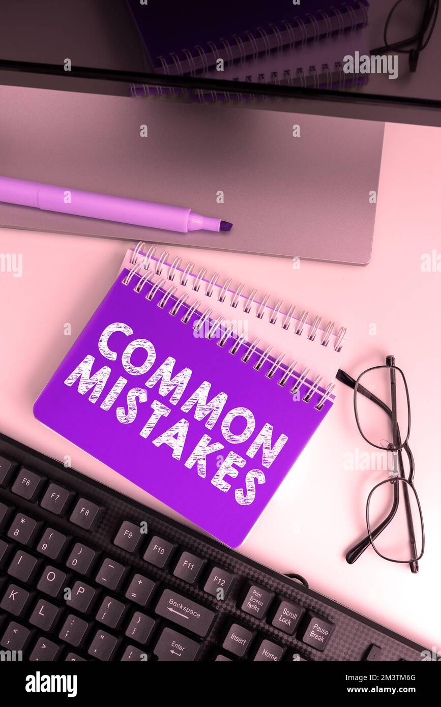 Hand writing sign Common Mistakes. Business idea actions that are often ...