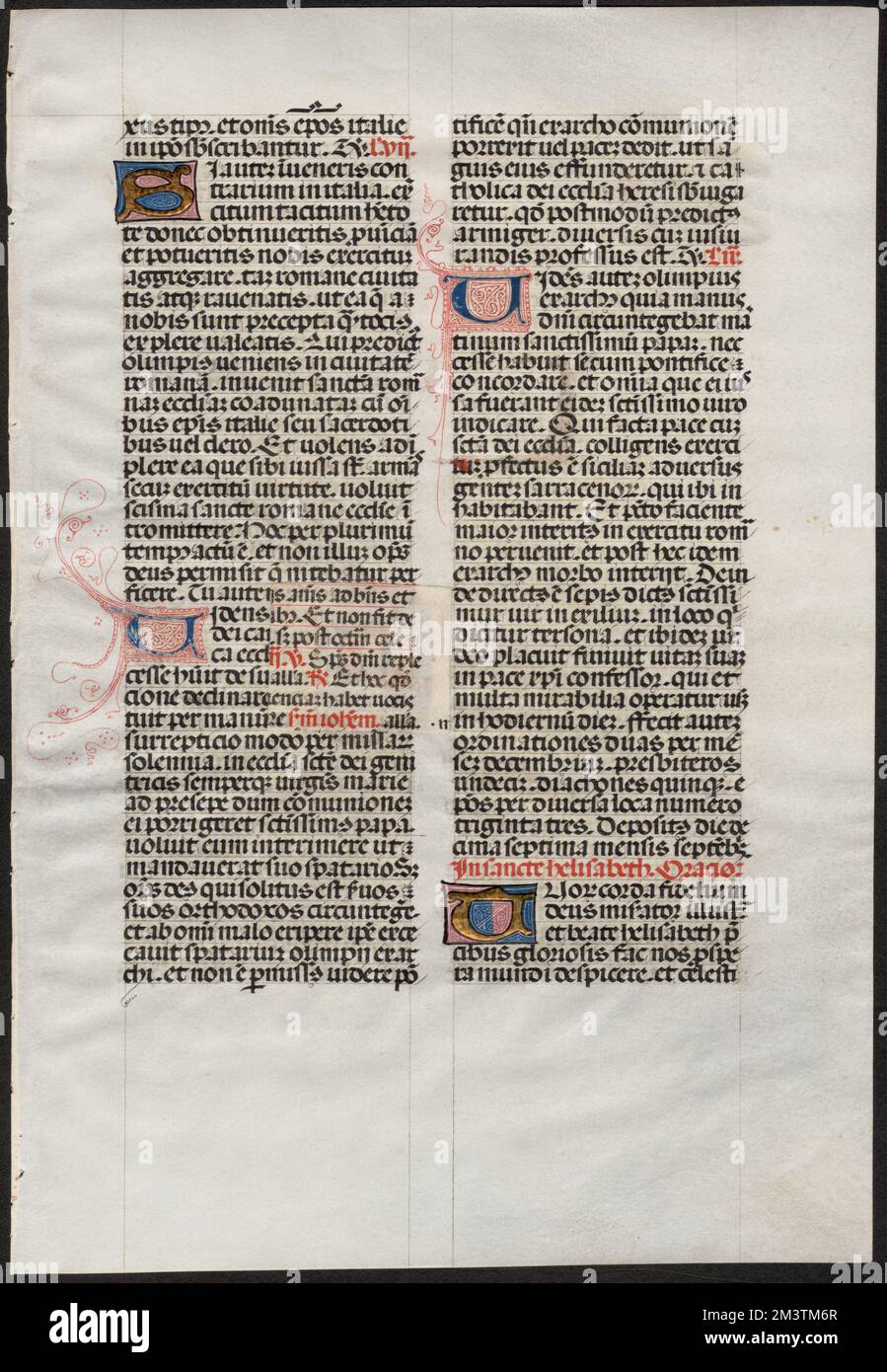 Single leaf from a mid-15th-century lectionary : in Latin ,. Medieval ...