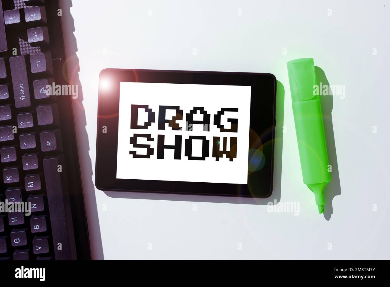 Hand writing sign Drag Show. Business showcase competitive event where ...