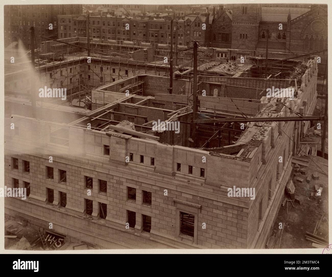 Site from S.S. Pierce Building, construction of McKim Building , Public ...