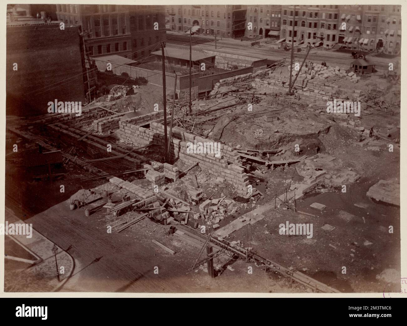 Site from the S.S. Pierce Building, construction of the McKim Building , Public libraries ...