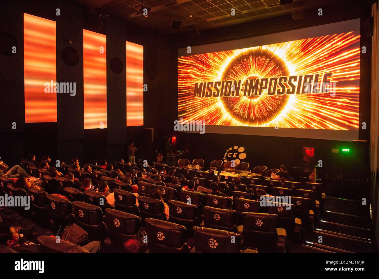 New Delhi, India. 16th Dec, 2022. Media personnel watching a movie ...