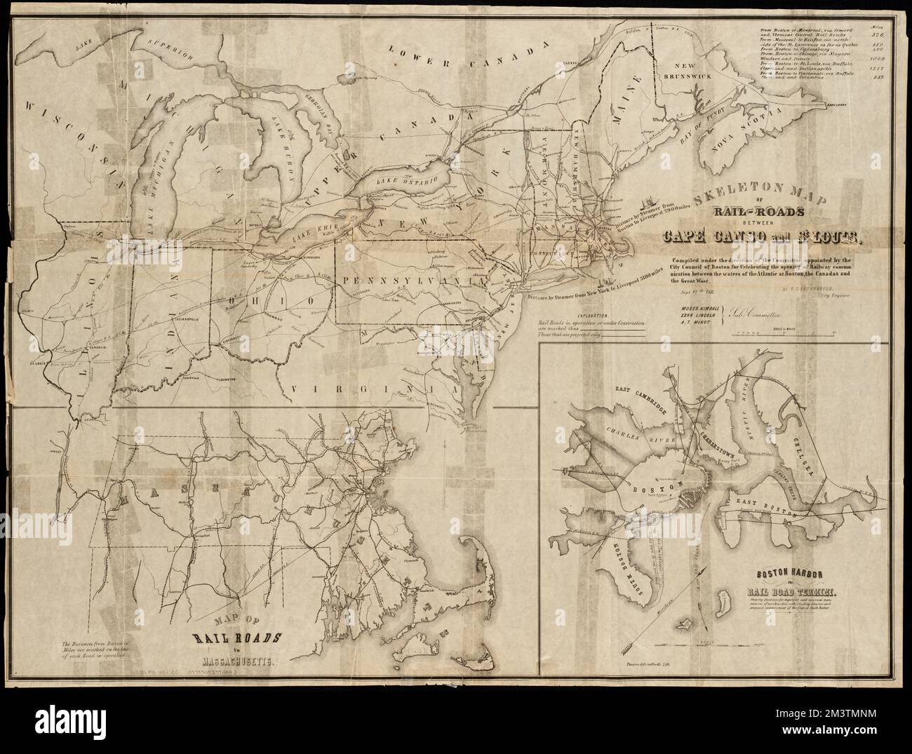 Skeleton map of rail-roads between Cape Canso and St. Louis , Railroads ...