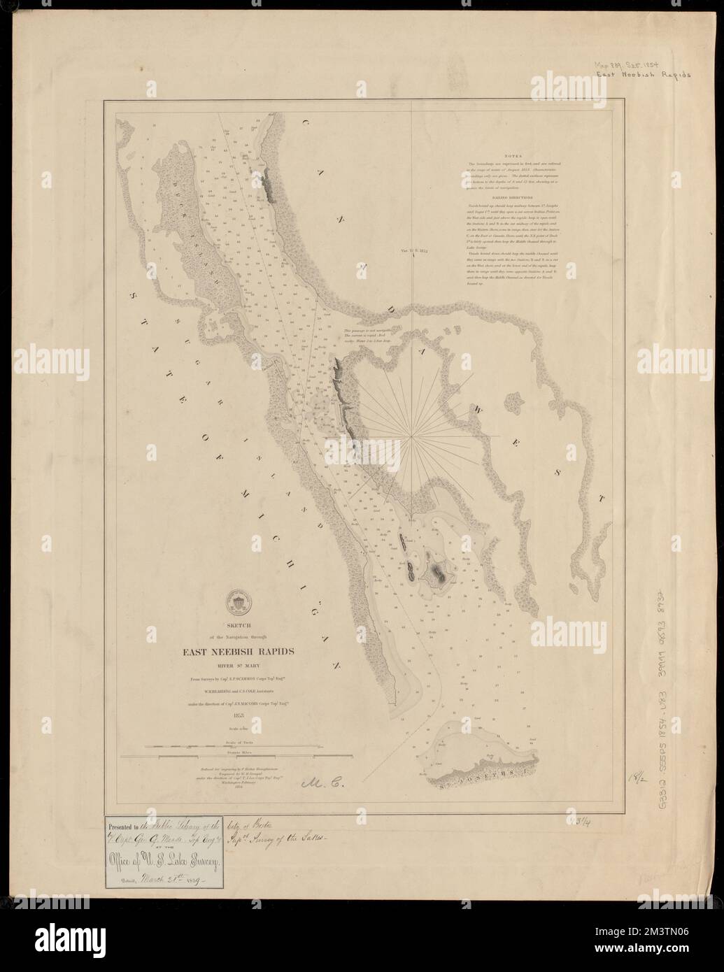 Sketch of the navigation through East Neebish Rapids River St. Marys ...