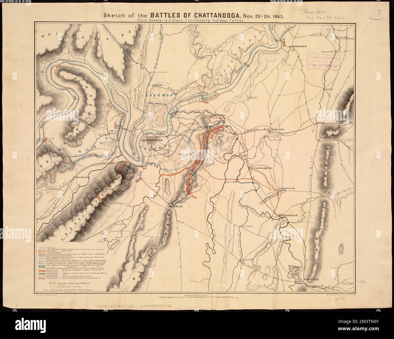 Map of civil war battle sites hi-res stock photography and images - Alamy