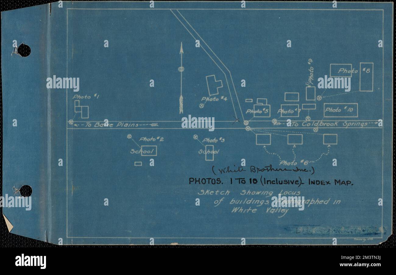 Sketch showing locus of buildings photographed in White Valley, photos ...