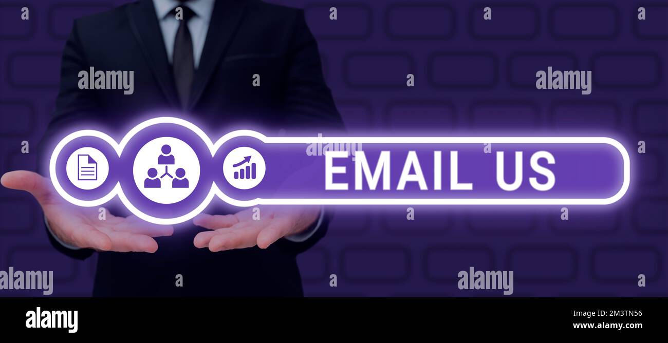 Writing displaying text Email Us. Business approach Sending a ...