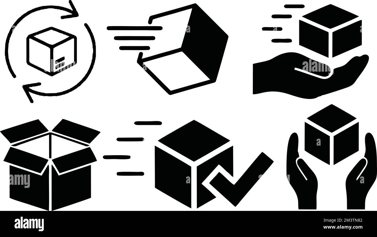 A vector set of delivery boxes on a white background Stock Vector Image ...