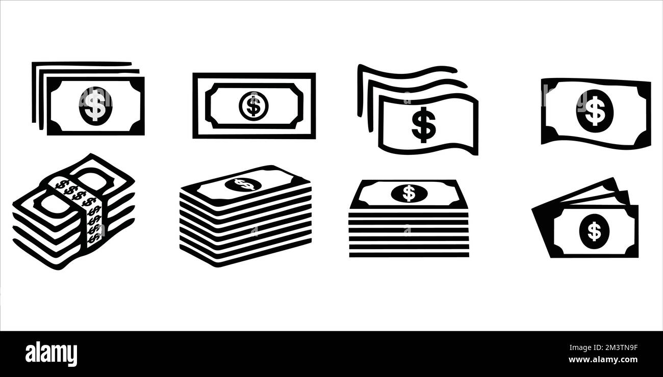 A vector set of money icons on a white background Stock Vector Image ...