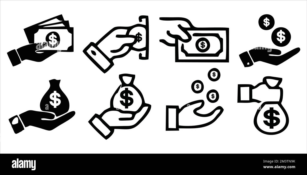 A vector set of money icons on a white background Stock Vector Image ...