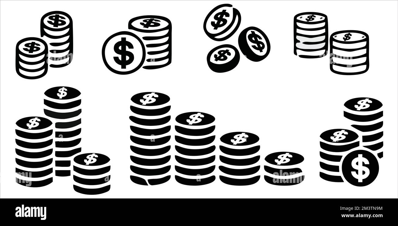 A vector set of money icons on a white background Stock Vector Image ...