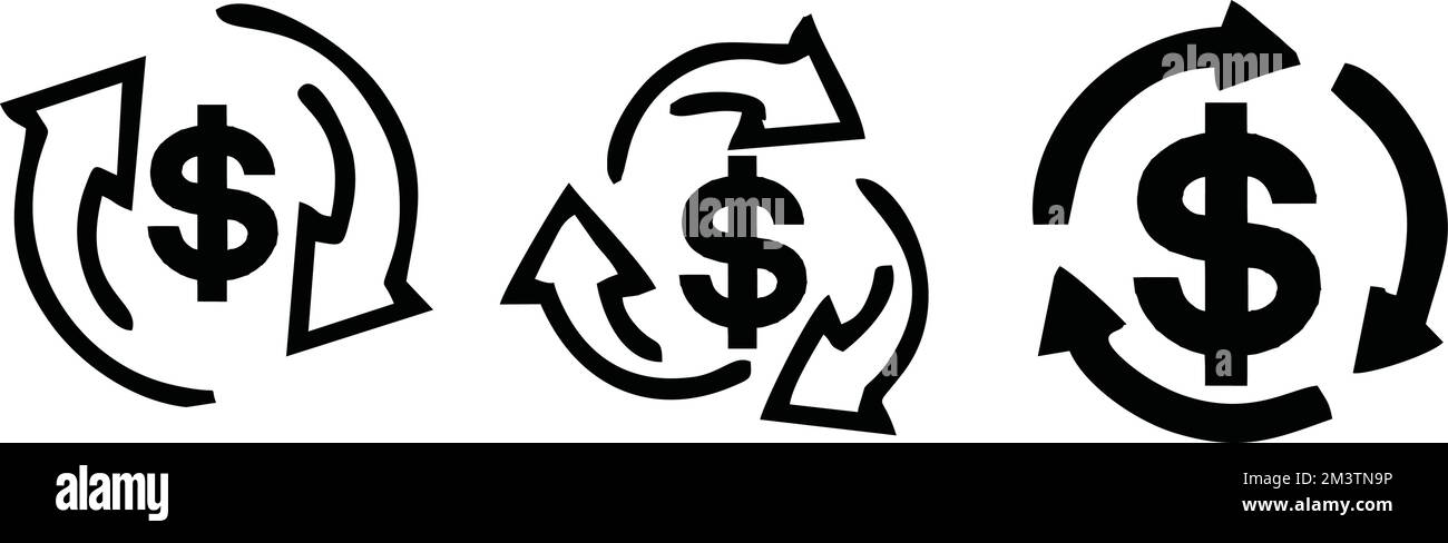 A vector set of dollar icons on a white background Stock Vector Image ...