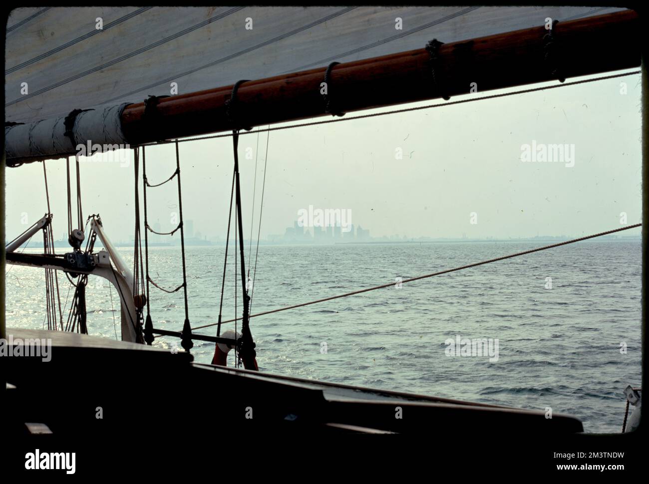 Skyline distant haze/smog , Sailing ships, Sailing, Harbors ...