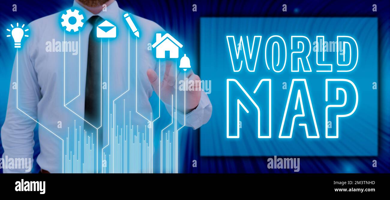 Inspiration showing sign World Map. Business showcase a diagrammatic ...
