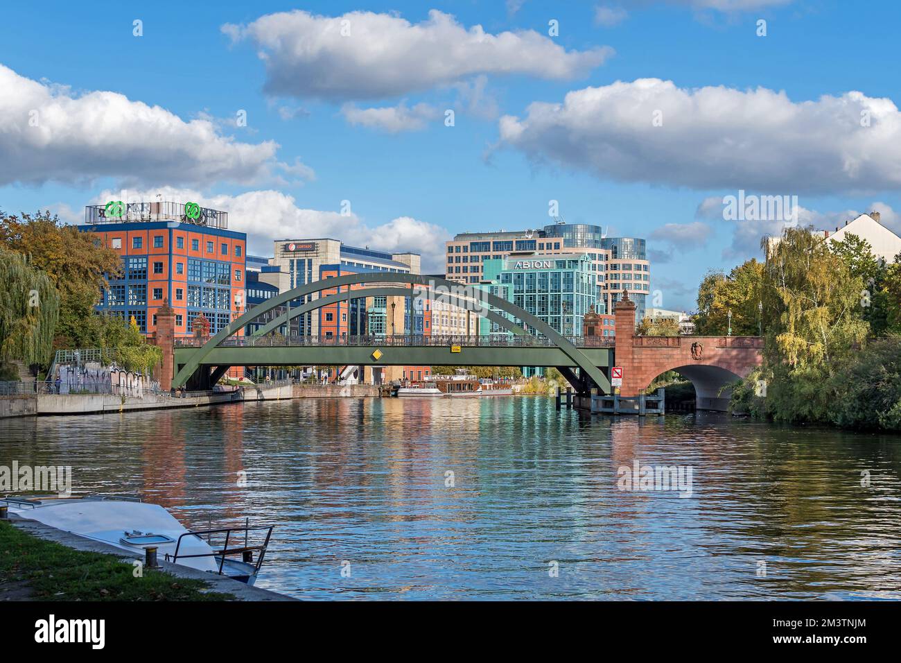 Berlin, Germany - October 9, 2022: Banks of the river Spree and the ...
