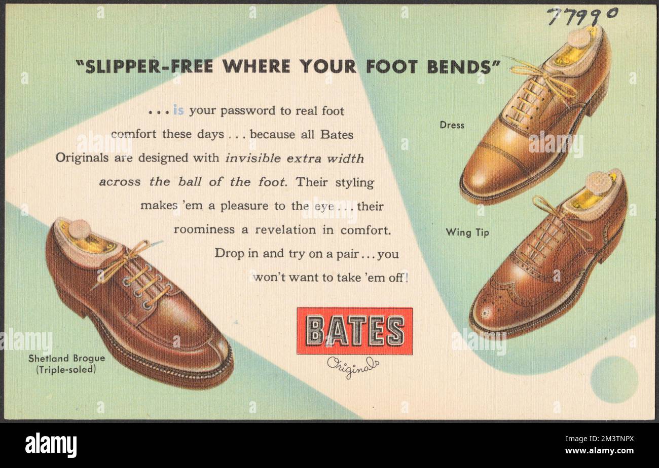 'Slipper-free where your foot bends.' , Shoes, Tichnor Brothers ...