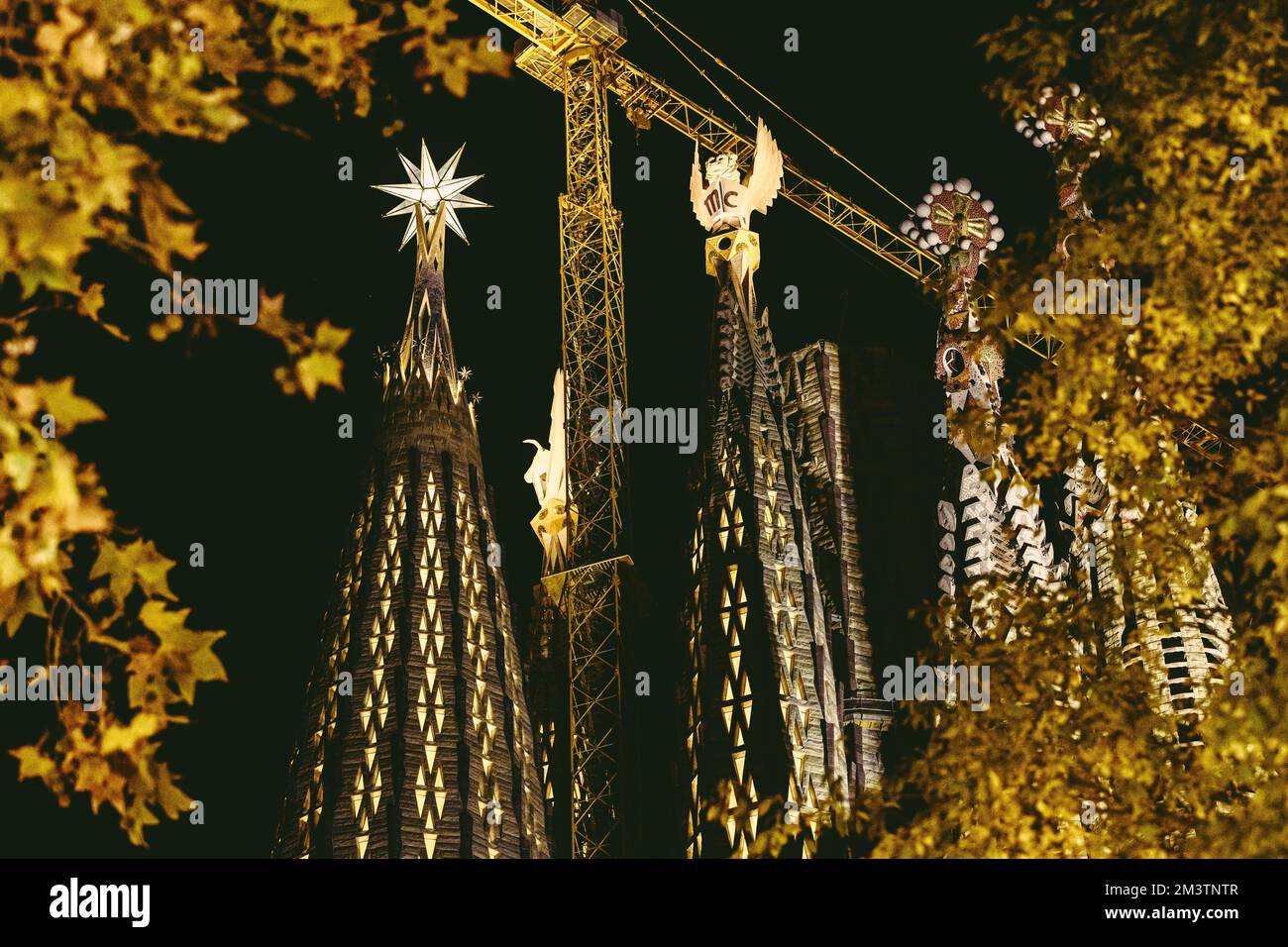 Barcelona, Spain. 16th Dec, 2022. The pinnacles of the towers of the ...