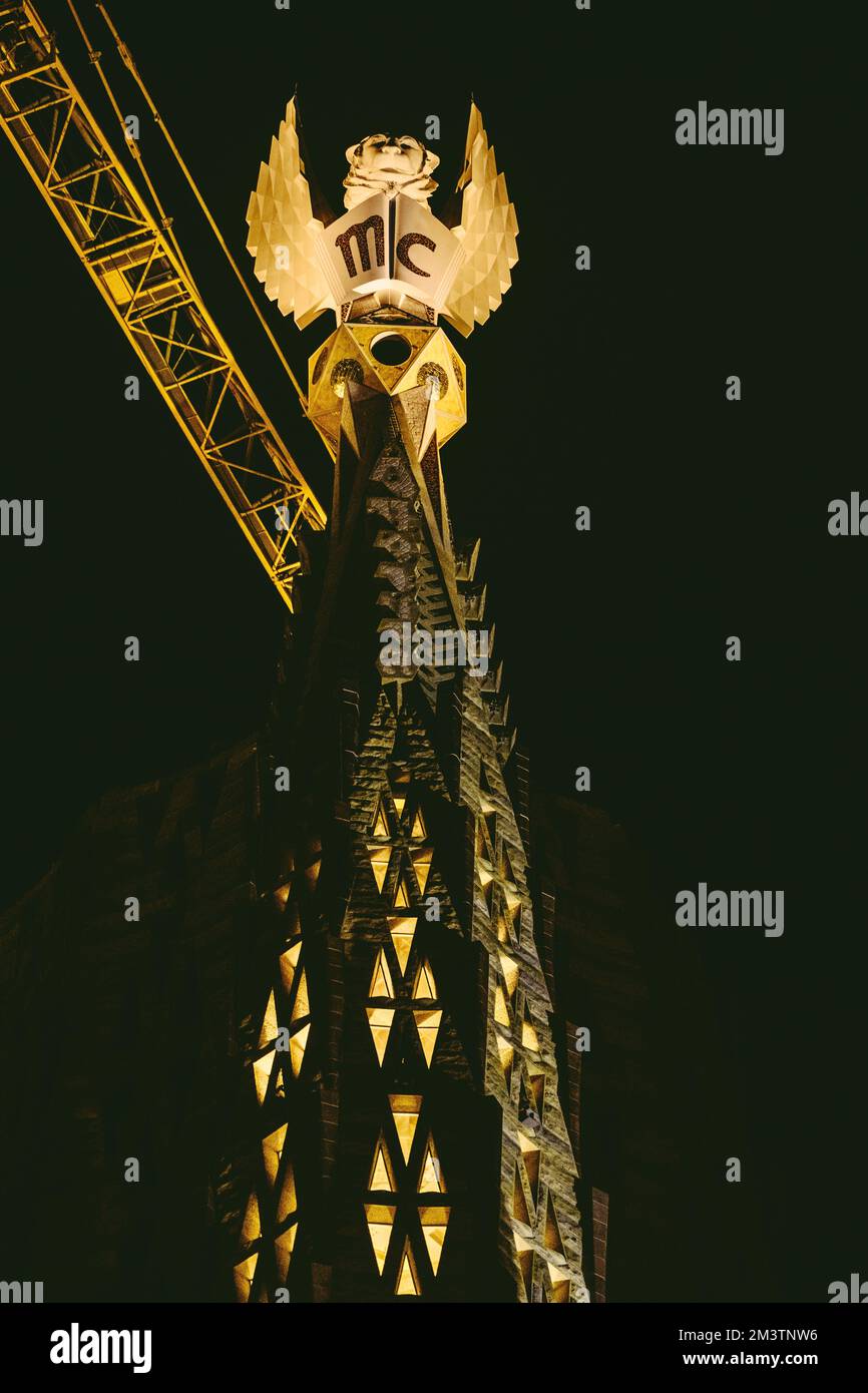 Barcelona, Spain. 16th Dec, 2022. The pinnacles of the towers of the ...