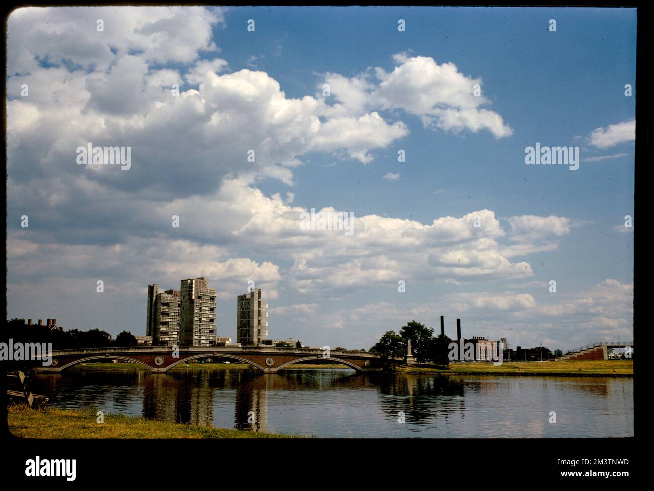 Small bridge over Charles River, from Cambridge side, Cambridge ...