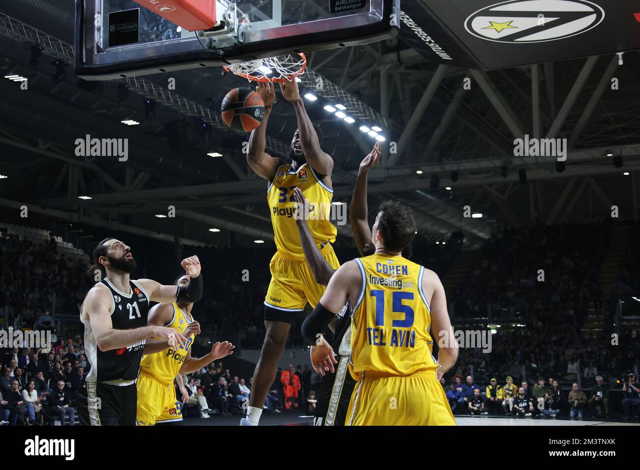 Bologna, Italy. 16th Dec, 2022. Josh Nebo (Maccabi Playtika Tel Aviv ...