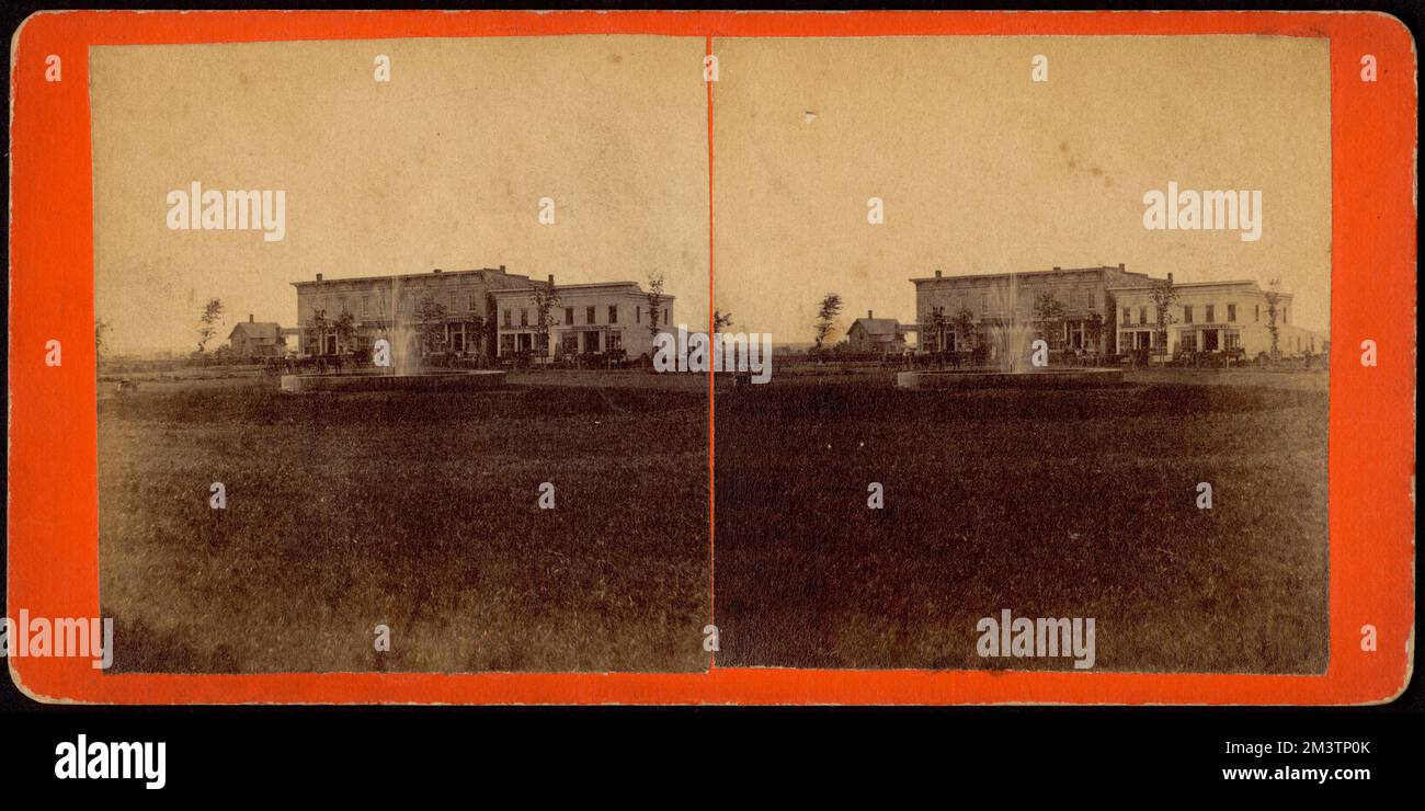 Small town center , Stores & shops, Fountains Stock Photo - Alamy