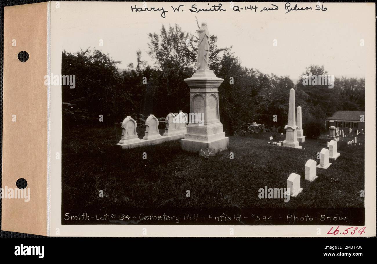 Smith, Cemetery Hill Cemetery, lot 134, Enfield, Mass., ca. 1930-1931 ...