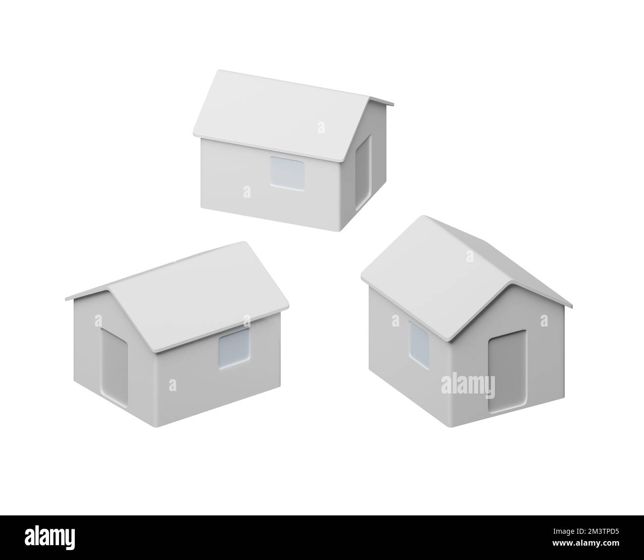 Toy homes in isolated background, 3d illustration. Housing concepts ...