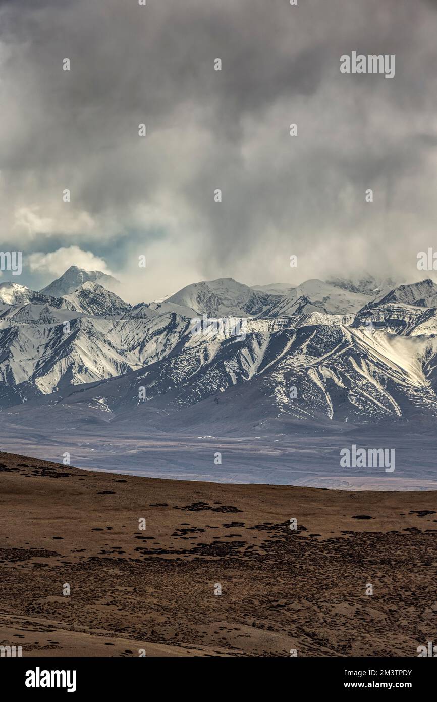A mesmerizing topographic landscape of mountains in Zhada County, Ali ...
