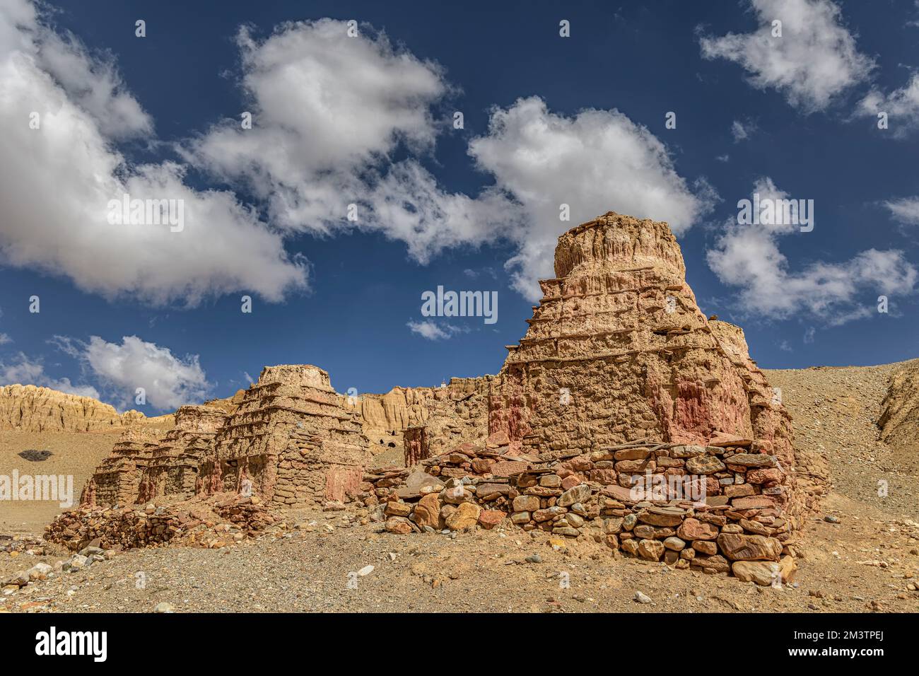 A beautiful shot of an ancient Buddhist stupa in Garuda Valley, Tibet ...