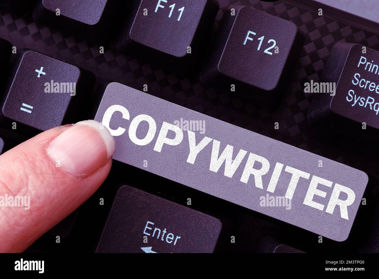 Conceptual caption Copywriter. Business showcase writing the text of ...