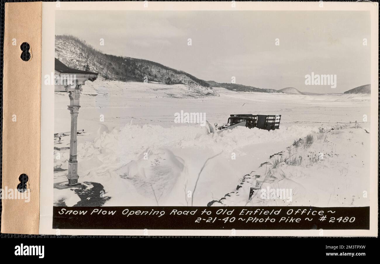 Snow plow opening road to old Enfield office, Enfield, Mass., Feb. 21 ...