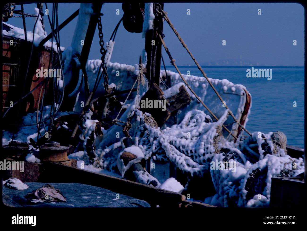 Snow-covered equipment on a boat , Boats, Snow, Ship equipment ...