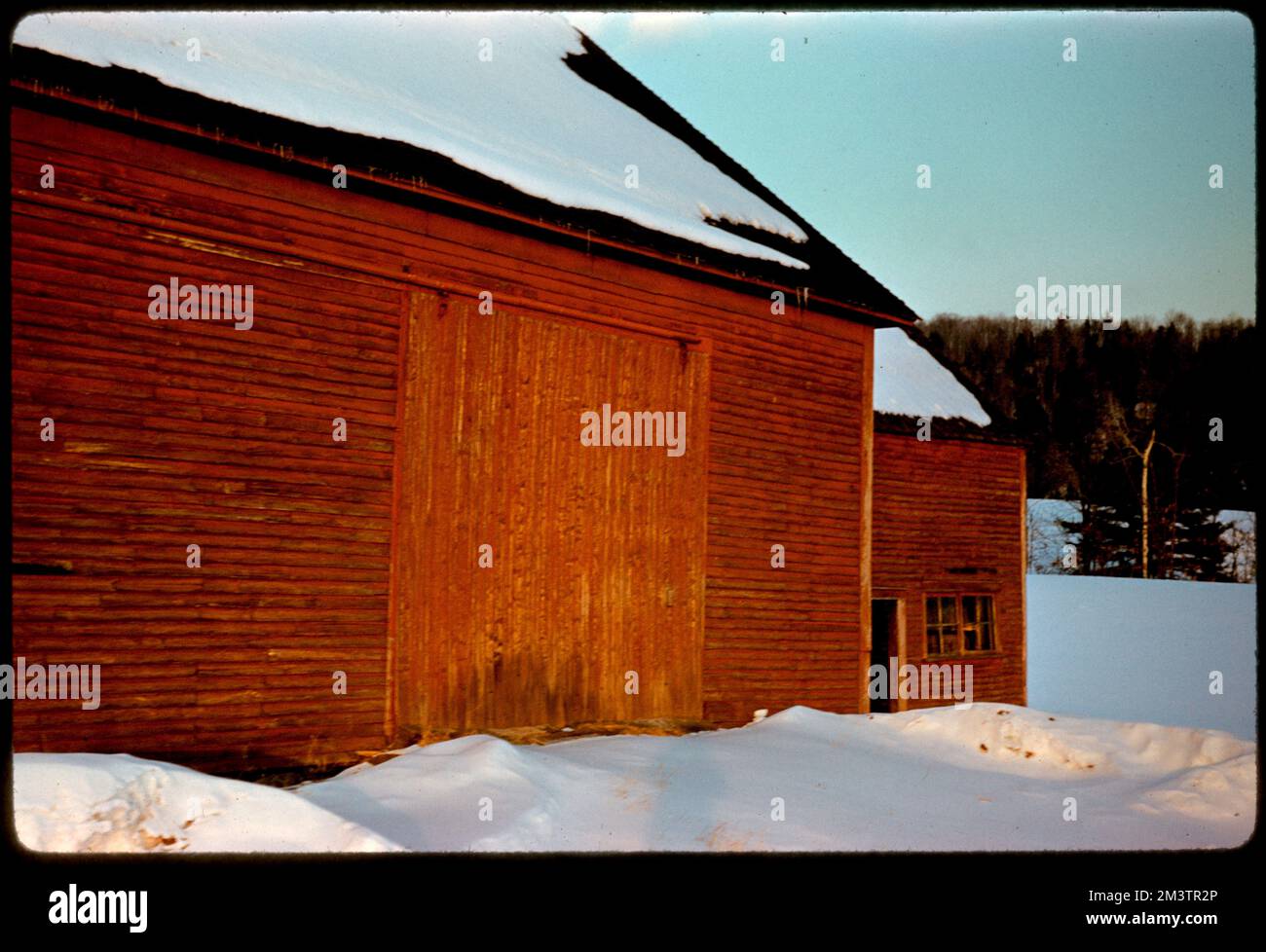 Snow-covered barn , Snow, Barns. Edmund L. Mitchell Collection Stock ...