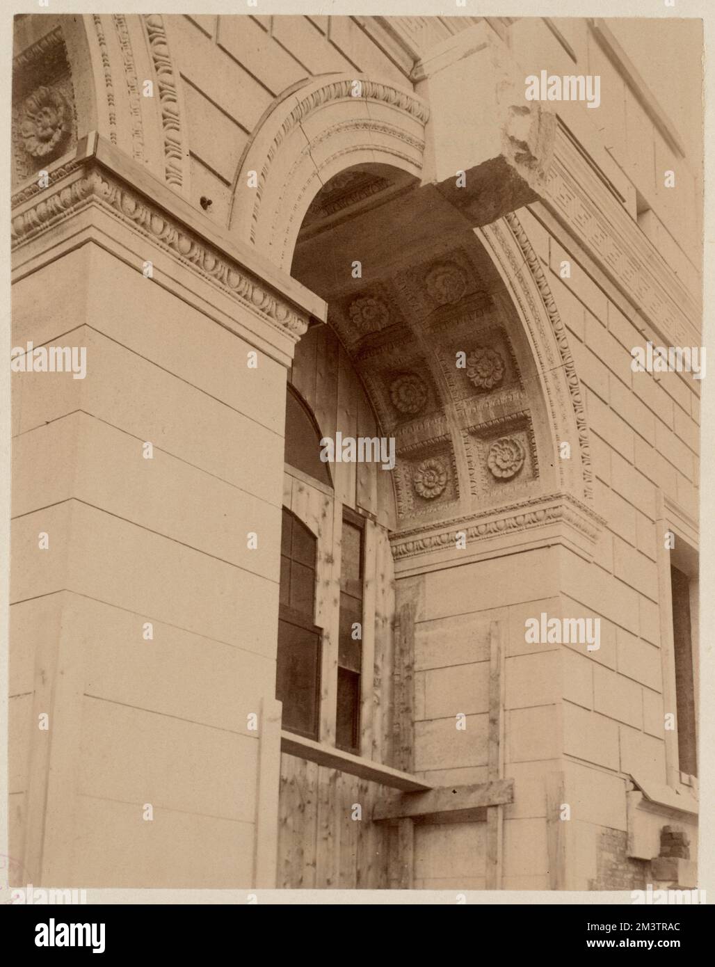 Soffit of a Dartmouth Street entrance arch, construction of the McKim ...